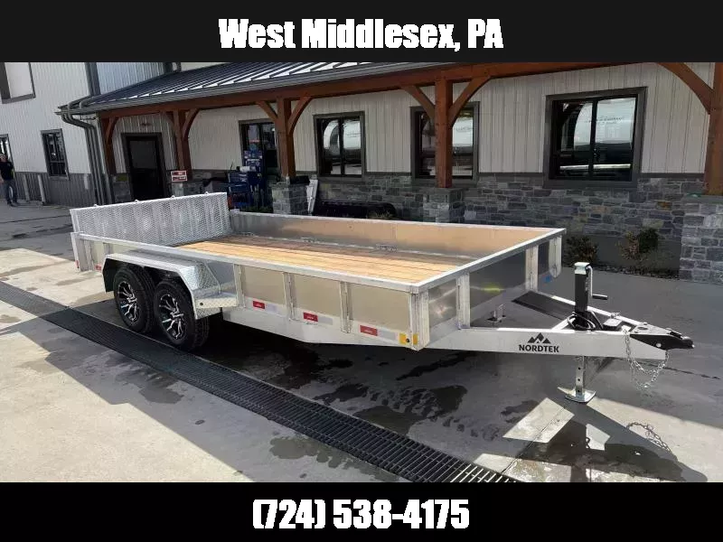 2026 Nordtek 7x16' Aluminum HD Utility Trailer 7000# GVW * BI FOLD GATE ...