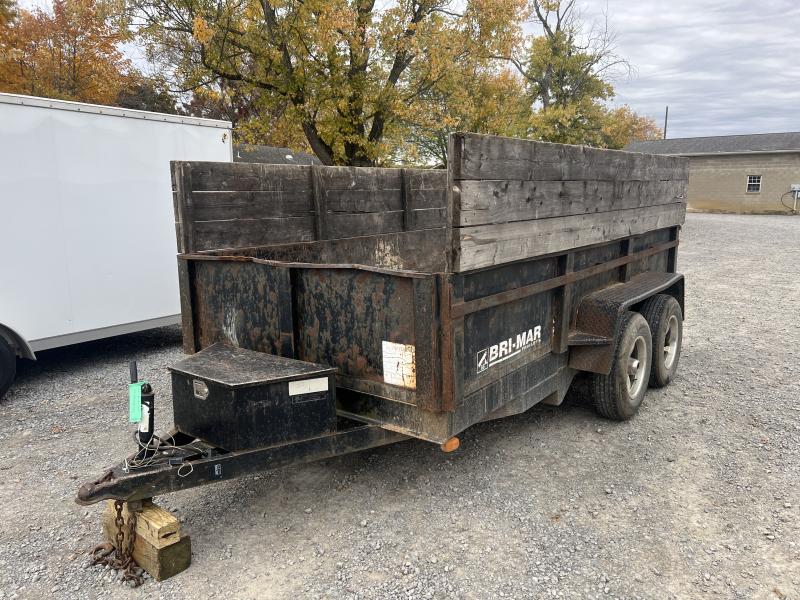 USED Bri-Mar 6x12 Low Profile Dump Trailer 9990# GVW * WOOD HIGH SIDE ...