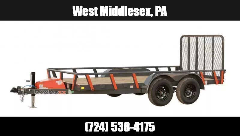 2025 RawMaxx 7x16' HD Tandem Axle Utility Landscape Trailer 9990# GVW ...
