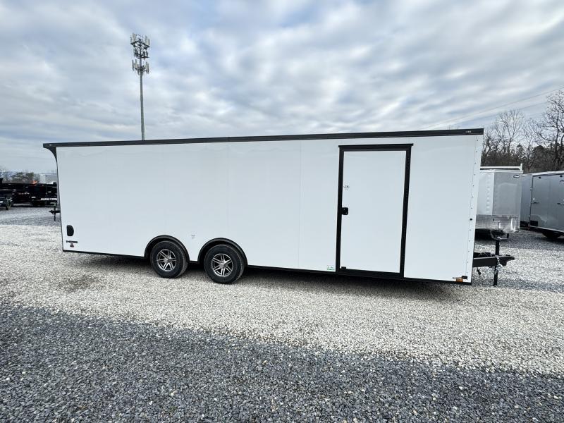 2024 Cargo Mate 8.5x28' Enclosed Car Hauler 9990# GVW * WHITE BLACKOUT ...