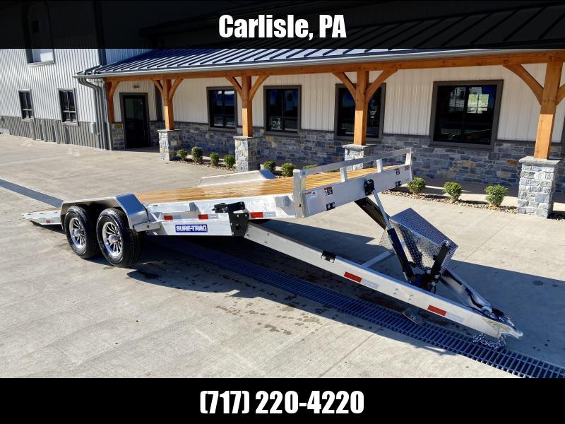 2024 Sure Trac 7x18' Aluminum Deluxe Power Tilt Car Hauler Trailer 7000 ...