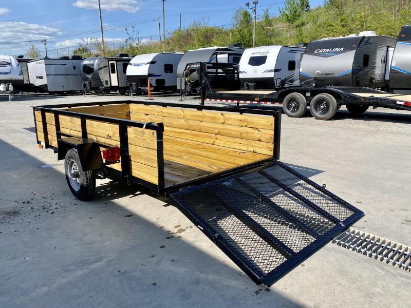 2024 AMO 5x10' Wood High Side Angle Iron Utility Landscape Trailer 2200 ...