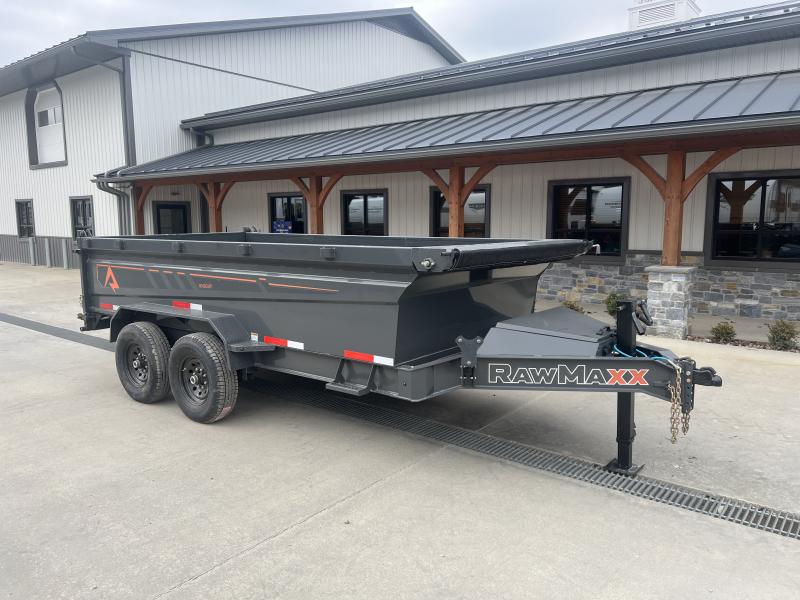 2025 RawMaxx 7x14' GDX Knight Dump Trailer 14000# GVW * 8" I-BEAM FRAME ...