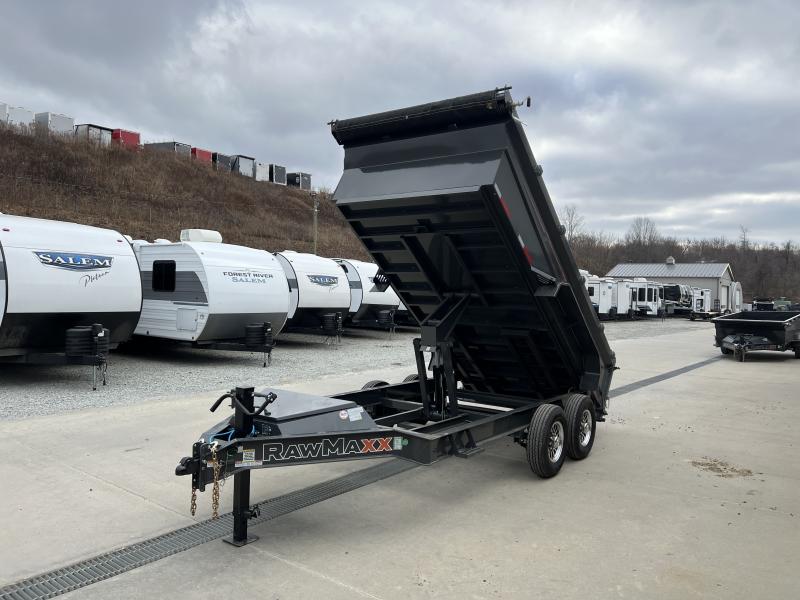 2025 RawMaxx 7x14' GDX Knight Dump Trailer 14000# GVW * ALUMINUM WHEELS ...