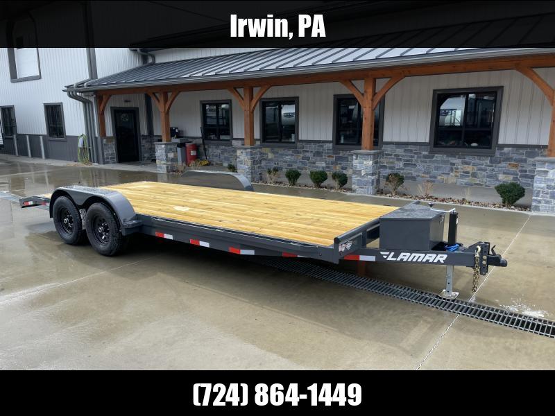 2023 Lamar 7x16 7000# Wood Deck Car Hauler Trailer * CHARCOAL ...