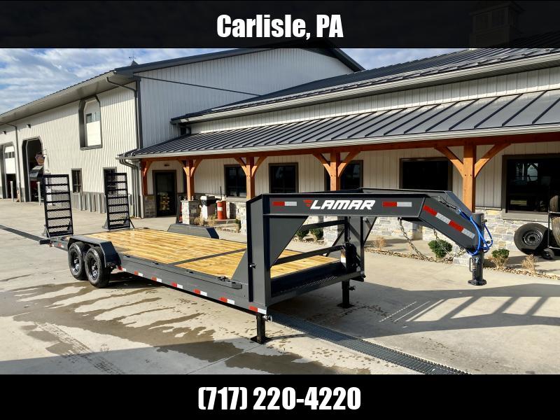 NEW Lamar 7x24' Gooseneck Equipment Trailer 14000# GVW * STAND UP ...