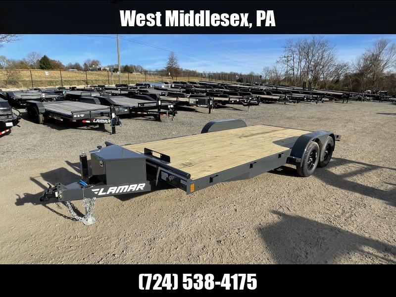 2025 Lamar 7x18 7000# Wood Deck Car Hauler Trailer * TOOLBOX ...
