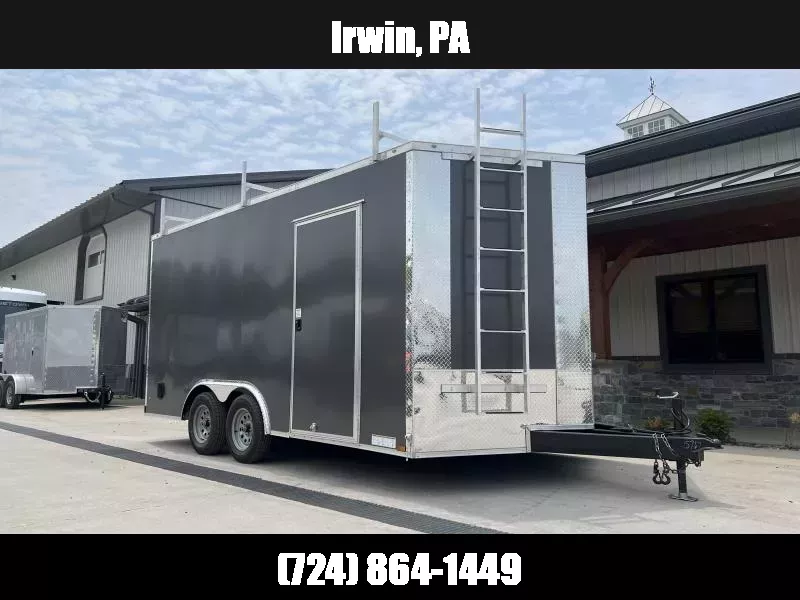 2025 Xtreme Cargo 8.5x16 Enclosed Cargo Trailer 7000# GVW * 3 LADDER ...