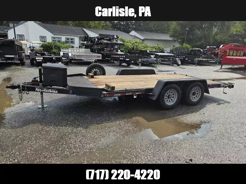 USED 2022 Appalachian 7x16' Wood Deck Car Hauler Trailer 7000# GVW ...