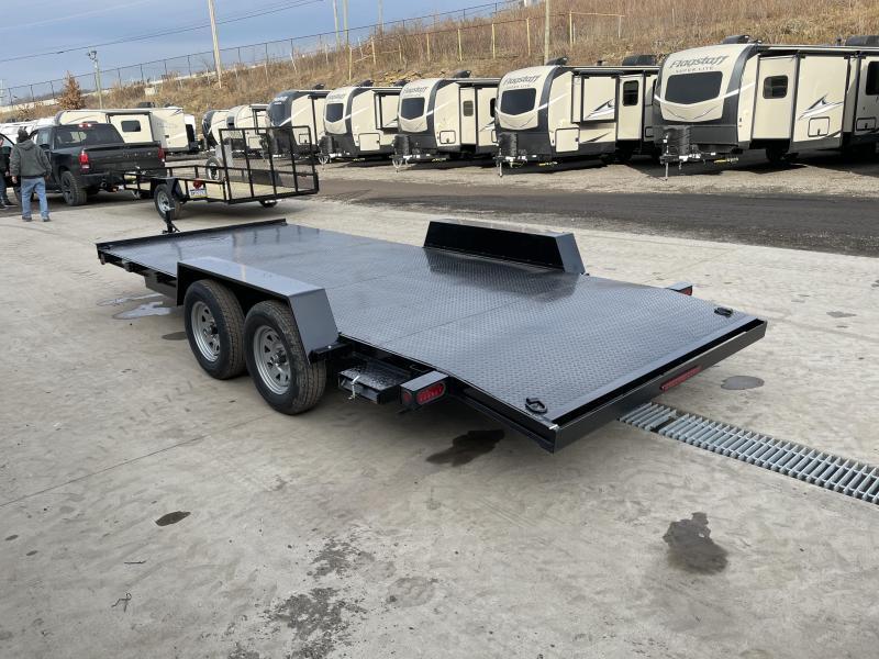 2023 AMO 7x18' Steel Deck Car Trailer 7000# GVW * LED TAIL LIGHTS ...