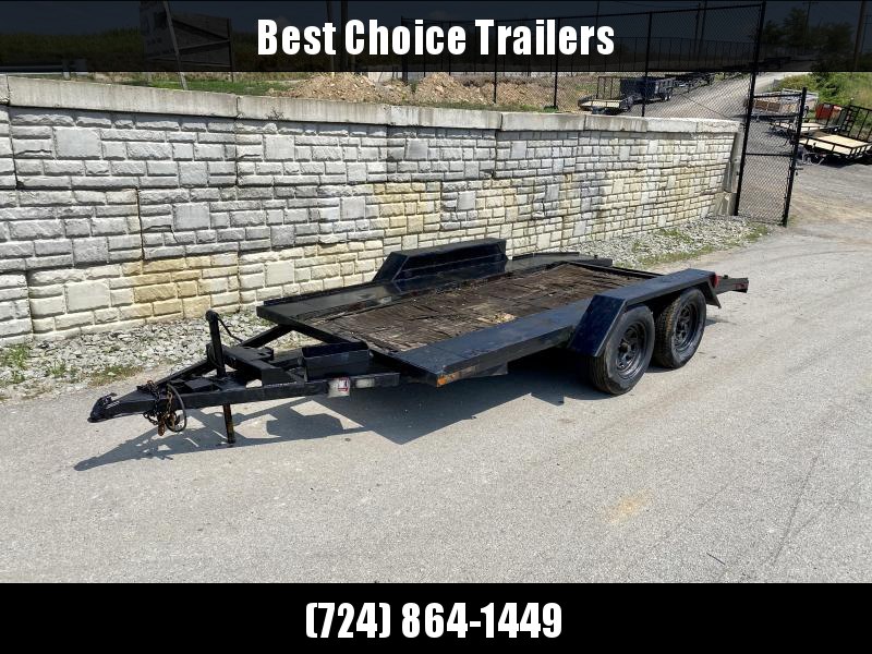USED Econohome 7x16' Open Deck Car Trailer 6000# GVW * SLIDE OUT RAMPS ...
