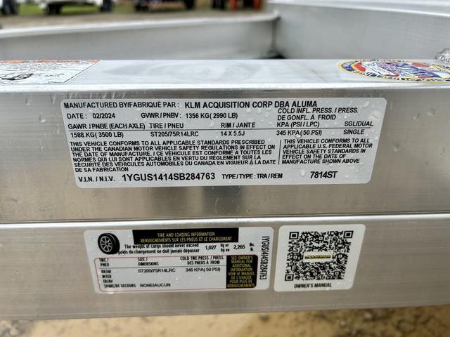 2025 Aluma 7814ST-TG 78 X 14' Single Axle Straight Tailgate" in Poplar ...