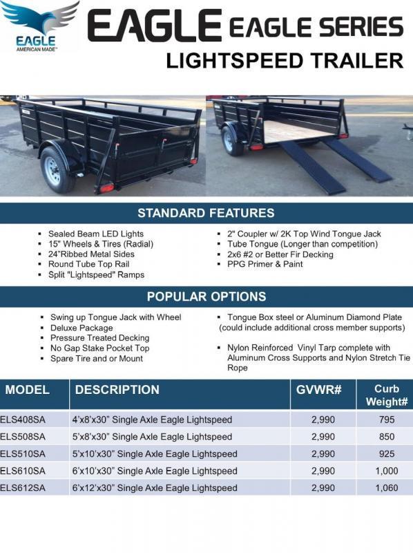 2021 Eagle Trailer 5' x 10' Ultra Lightspeed Utility Utility Trailer in ...