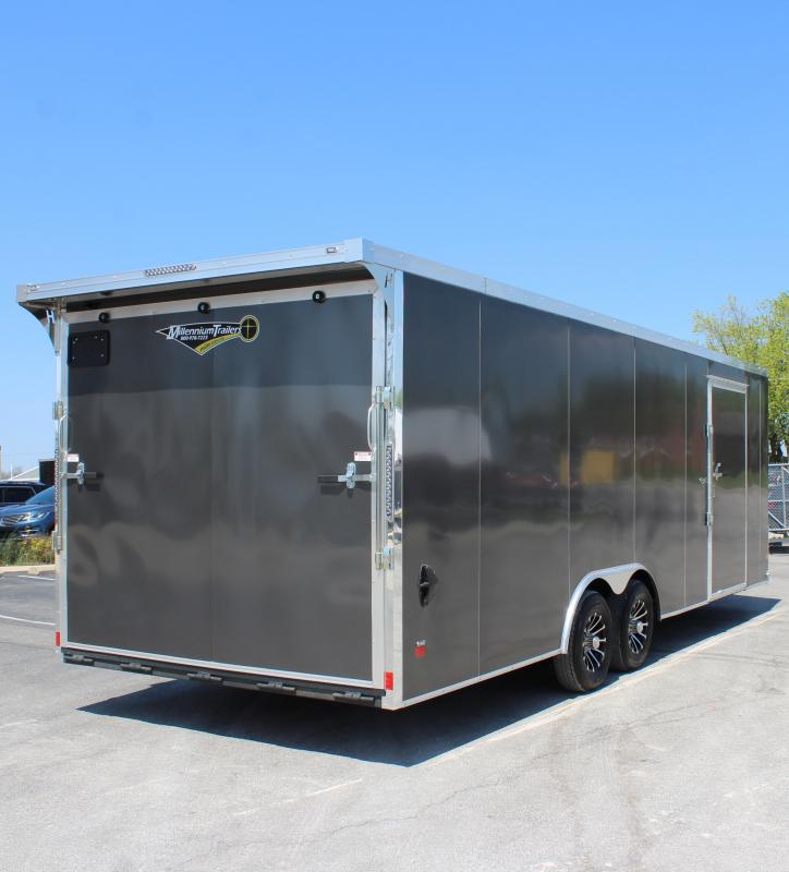 Enclosed Car Hauler 2023 24' Finished Interior w/Cabinets & Rear Wing ...