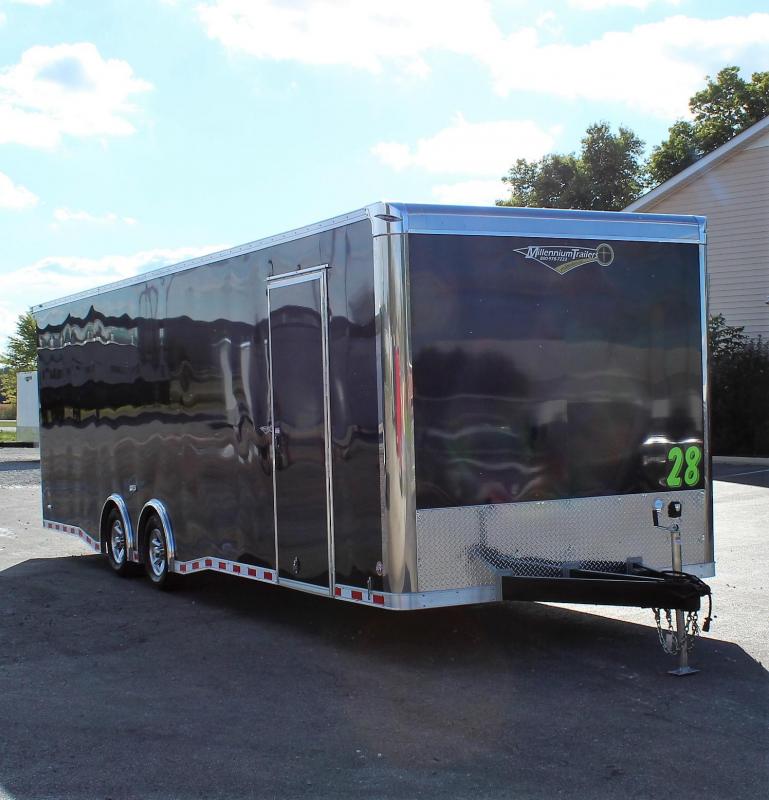 24' Millennium Extreme Race Car Enclosed Trailer w/Rear Wing & Escape ...