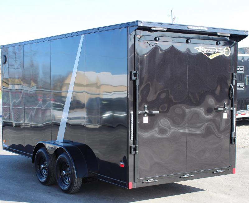 BLACK-OUT PKG & REAR WING 2021 7'x16' Millennium Scout Cargo Trailer w ...