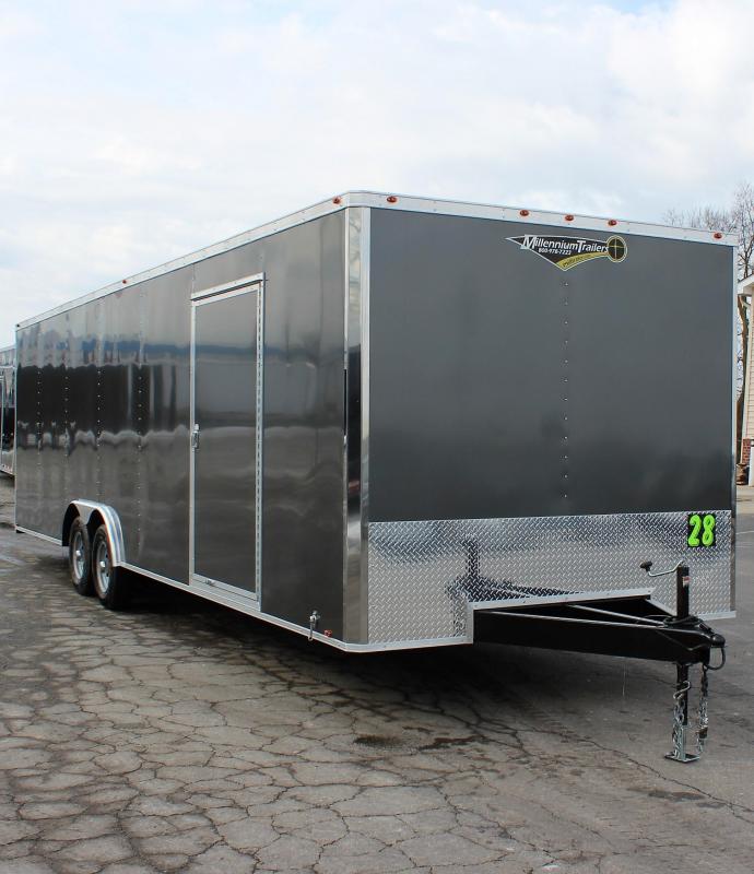 53' Millennium Silver Gooseneck Enclosed Race Car Trailer 14' +8 ...