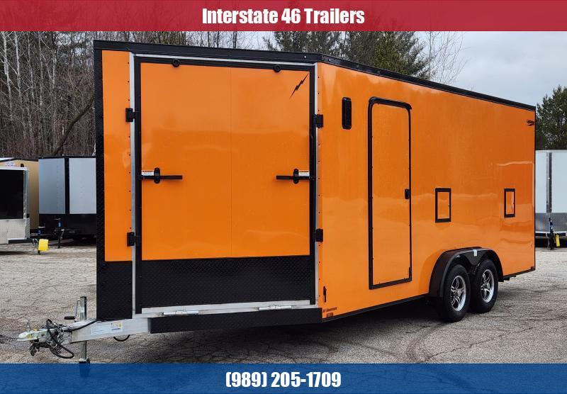 23' ENCLOSED SNOWMOBILE 18' BOX + 4.10" V NOSE ALL ALUMINUM ONE YEAR ...