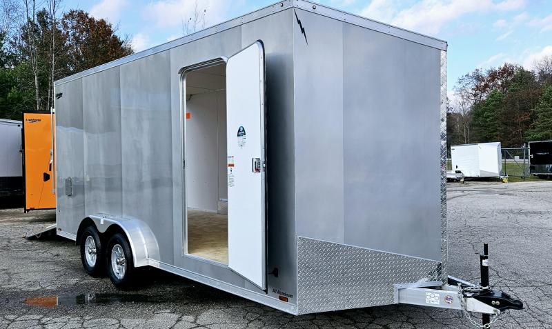20' ENCLOSED CARGO 18FT BOX + 2' VNOSE ALUMINUM TANDEM AXLE BY ...