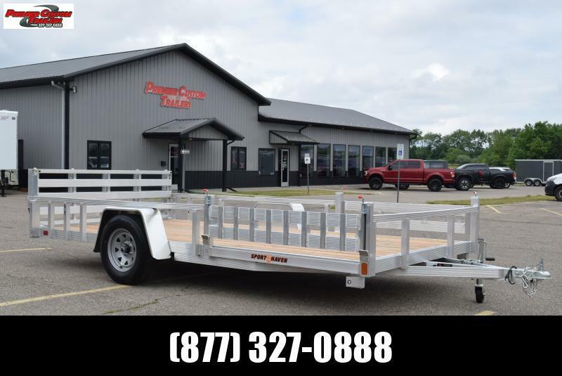 SPORT HAVEN 7x14 OPEN UTILITY TRAILER w/ REMOVEABLE SIDE RAMPS AND BI ...