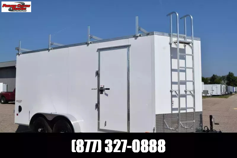 BRAVO 7x16 SCOUT ENCLOSED CONTRACTOR TRAILER w/ 5200# AXLES *REAR ...