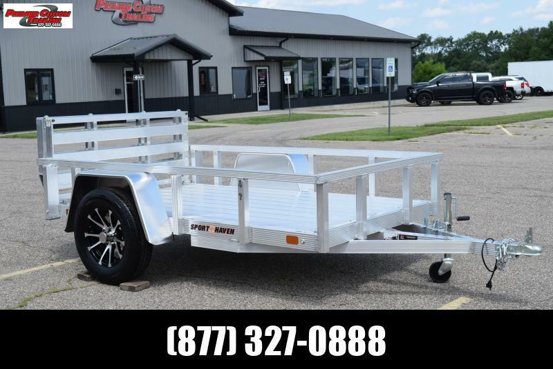 SPORT HAVEN 5x8 DELUXE SERIES UTILITY TRAILER w/ BI-FOLD RAMP GATE ...