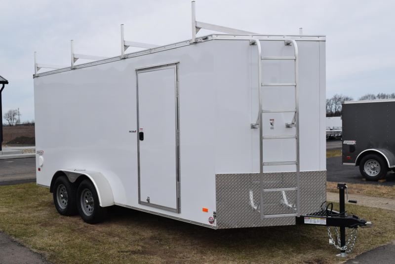 2020 BRAVO 7x16 CUSTOM CONTRACTOR TRAILER w/LADDER RACKS | Custom ...