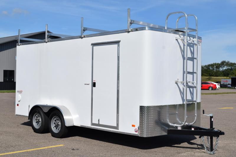 BRAVO 7x16 SCOUT ENCLOSED CONTRACTOR TRAILER w/ REAR DOUBLE DOORS ...