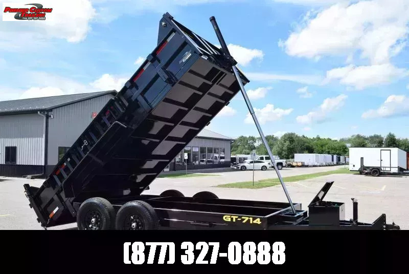 GRIFFIN 7x14 14K DUMP TRAILER w/ TELESCOPING CYLINDER | Custom Enclosed ...