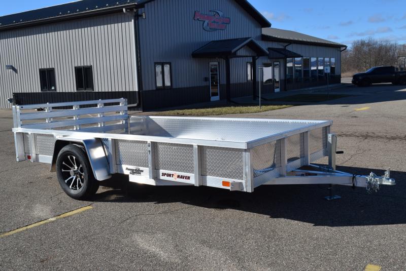 SPORT HAVEN 7x12 DELUXE OPEN UTILITY TRAILER w/ ATP SIDES & BI-FOLD ...