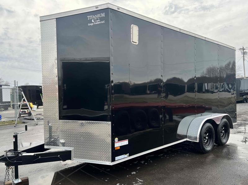 2024 Titanium 7x16 7' Int Ht-.030, 25% Thicker Exterior Enclosed Cargo ...