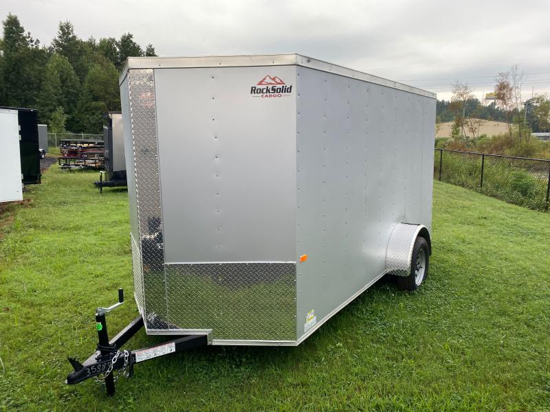 New 2022 Rock Solid 6ft x 12ft 3.5k Single Axle Bumper Pull Enclosed w ...