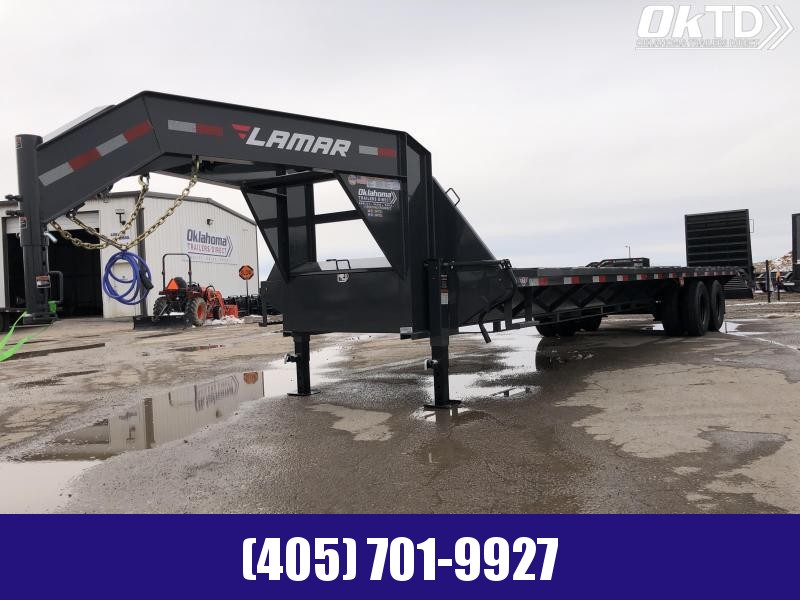 2022 Lamar Trailers 102" x 32' Tandem Dual Gooseneck Flatbed Trailer 20K GAWR w/ Rhino Ramps ...