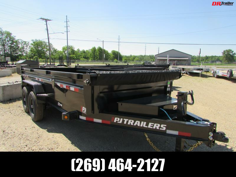 2023 PJ Trailers 16' DL 14K GVWR DUMP TRAILER WITH REAR RAMPS AND TARP ...