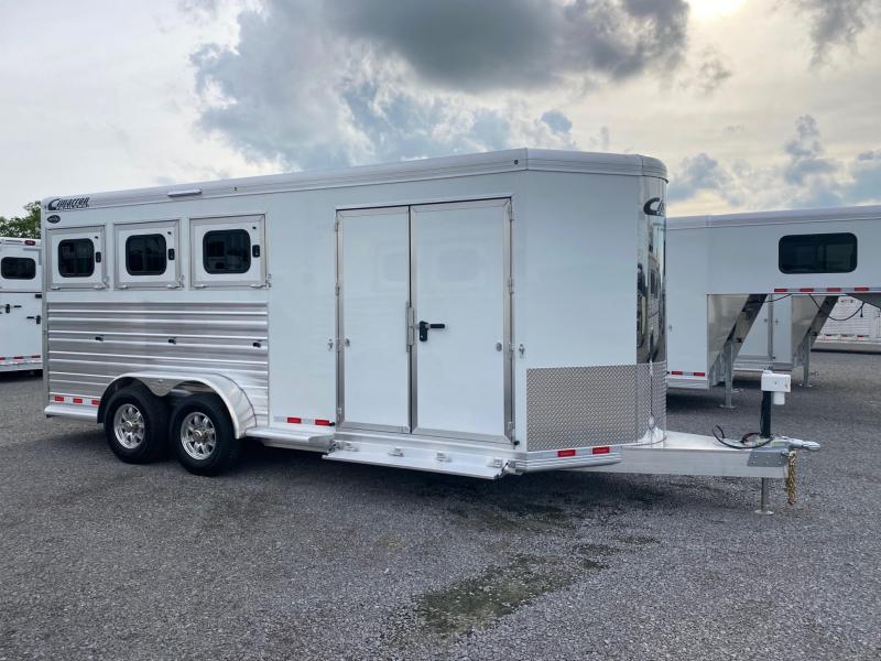 2025 Cimarron Trailers 3 Horse Double Door Tack Horse Trailer in ...