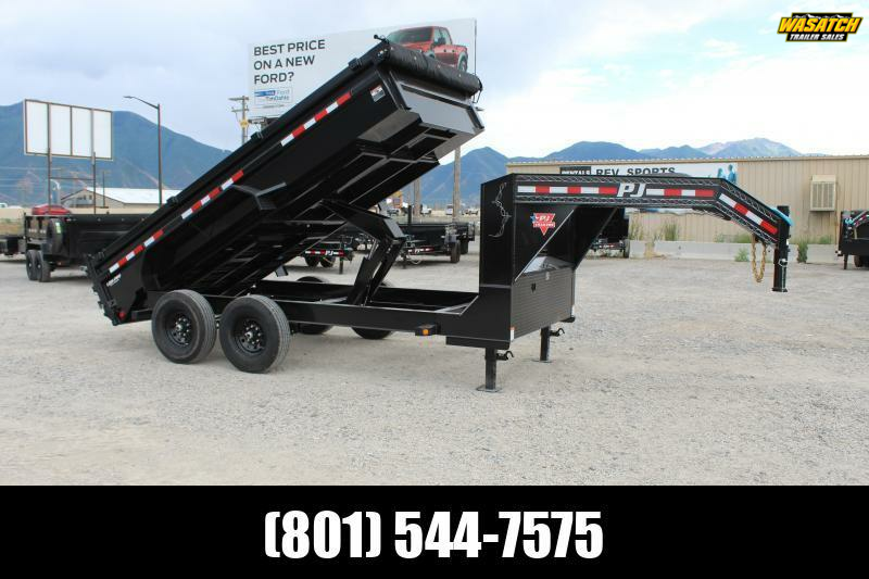 PJ - DL - 7x16 - Gooseneck - 2' Side - Dump Trailer | Wasatch Trailer ...