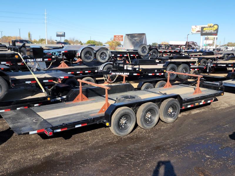 2023 PJ Trailers 22' T6 Tilt Deck Triple - Black Wood Flatbed Trailer ...