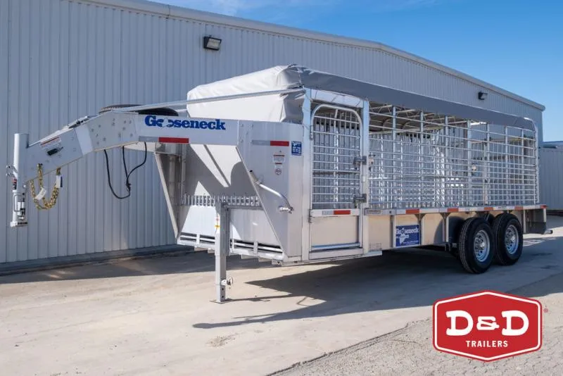 2026 Gooseneck 20 Ft Aluminum Stock Trailer With Canvas Top in Seguin ...