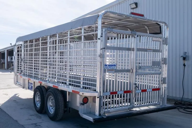2026 Gooseneck 20 Ft Aluminum Stock Trailer With Canvas Top in Seguin ...