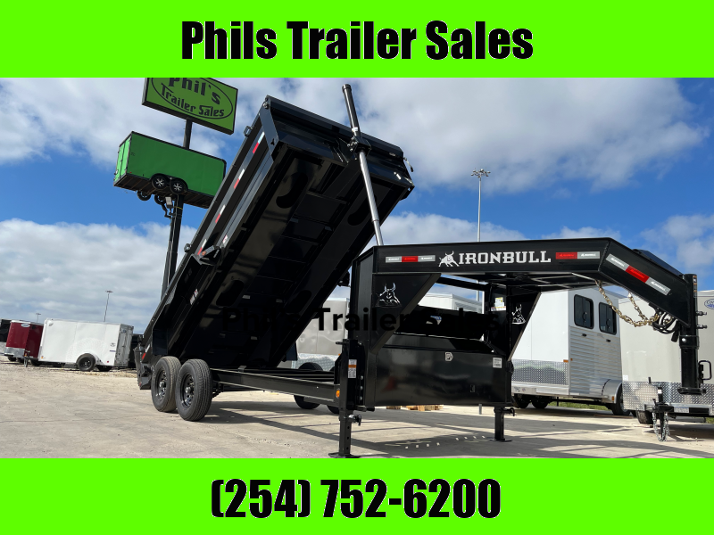 Iron Bull 83x16 TELESCOPIC LIFT GOOSE NECK DUMP TRAILER POWDER COATED ...