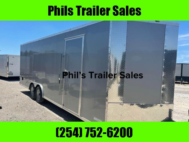 24' POLYCORE ENCLOSED TRAILER CAR HAULER SILVER WITH INSULATION BOARD ...