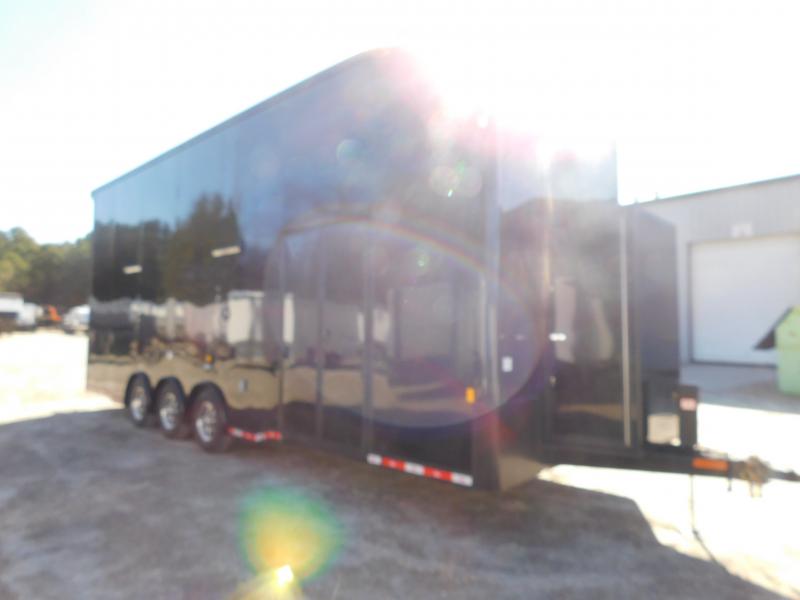 2025 Cargo Mate Eliminator SS 28' Stacker Black w/Blackout Loaded Car / Racing Trailer in Hope ...