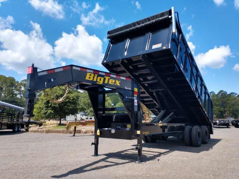 25DU-20 BIG TEX 20' DUAL TANDEM GOOSENECK DUMP TRAILER W/ ROLLER ARM ...