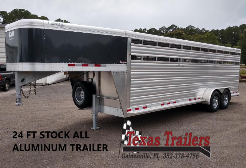 CMS2040-24 CM 24' ROUNDUP ALUMINUM GOOSENECK STOCK TRAILER in ...