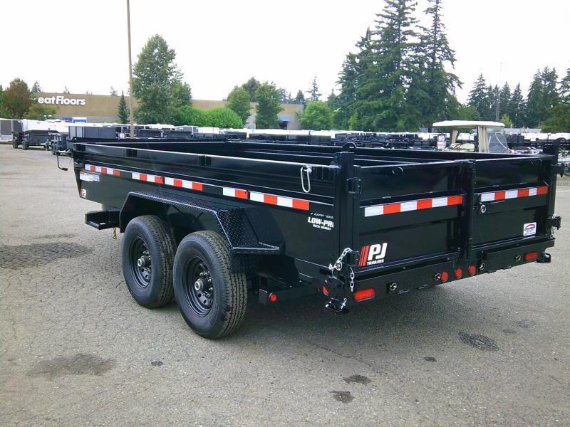2025 PJ 7x14 14K Low Profile Dump with Tarp Kit / Spreader Gate / 10K Jack / Ramps / Support ...