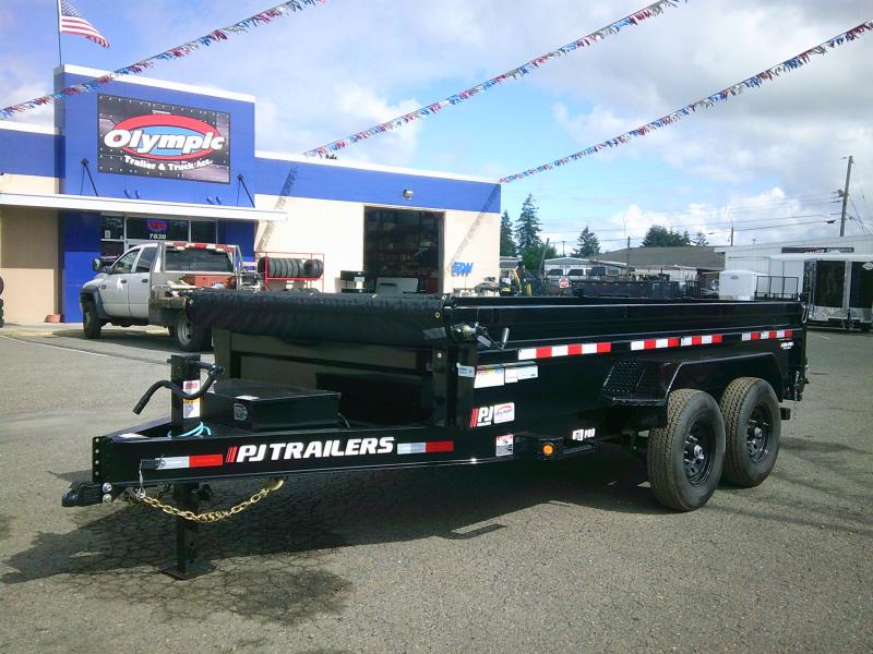 2025 PJ 7x14 14K Low Profile Dump with Tarp Kit / Spreader Gate / 10K Jack / Ramps in Olympia ...