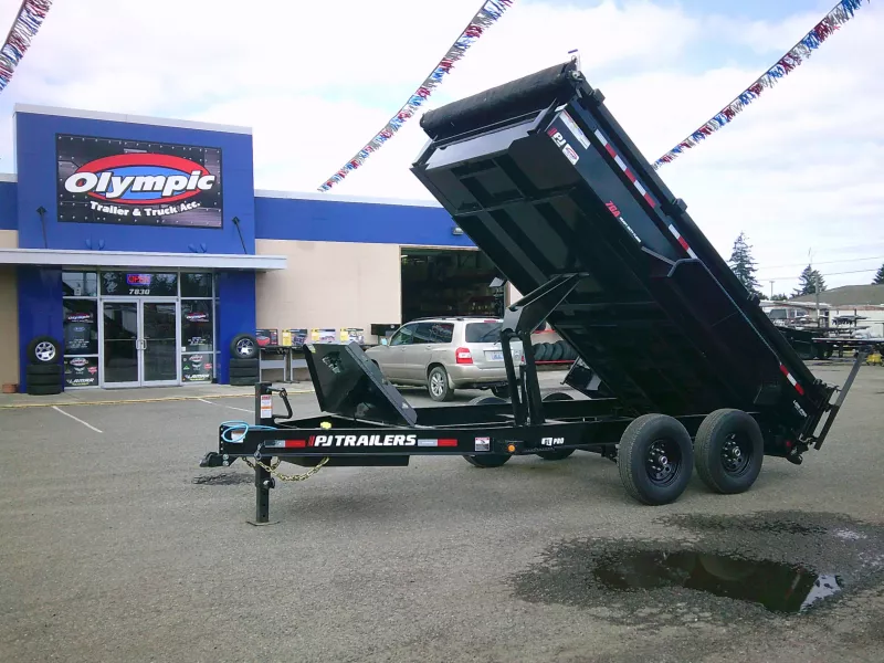 2026 PJ 7x14 14K Low Profile Dump with Tarp Kit / Spreader Gate / 7GA Floor / Support Legs ...