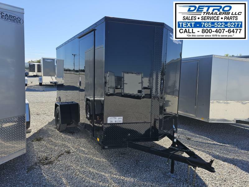 2025 Cargo Express EX DLX BLACK OUT 6' x 12' 3K Idler Ramp Door V-Nose ...