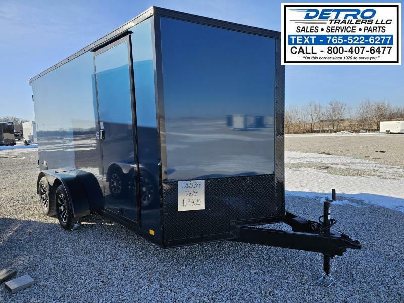 2025 INDIGO BLUE BLACKOUT Cargo Express XL SE 7' x 14' 7K Sloped V-nose ...