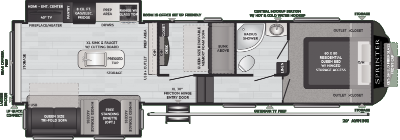 2021 Keystone RV SPRINTER 31MB in Grand Bay, AL | Trailer Trader